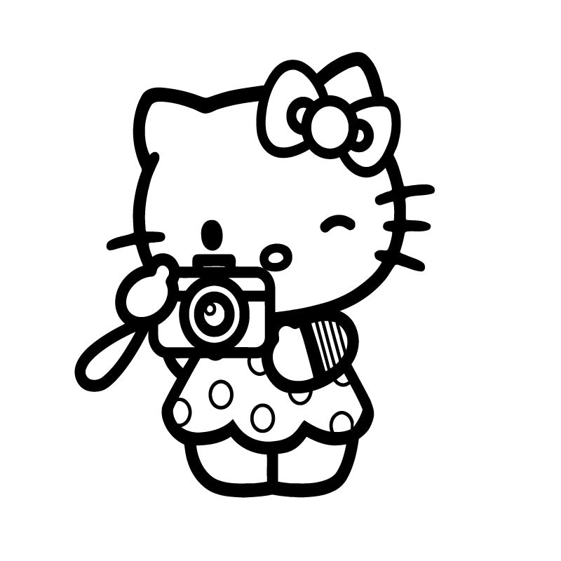Hello Kitty Camera Photography Decal Sticker – Decalfly