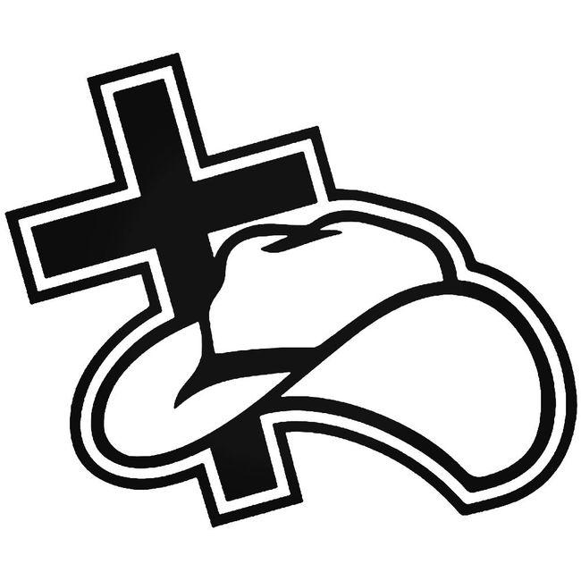 Christian Cowboy Hat Cross Decal Sticker – Decalfly