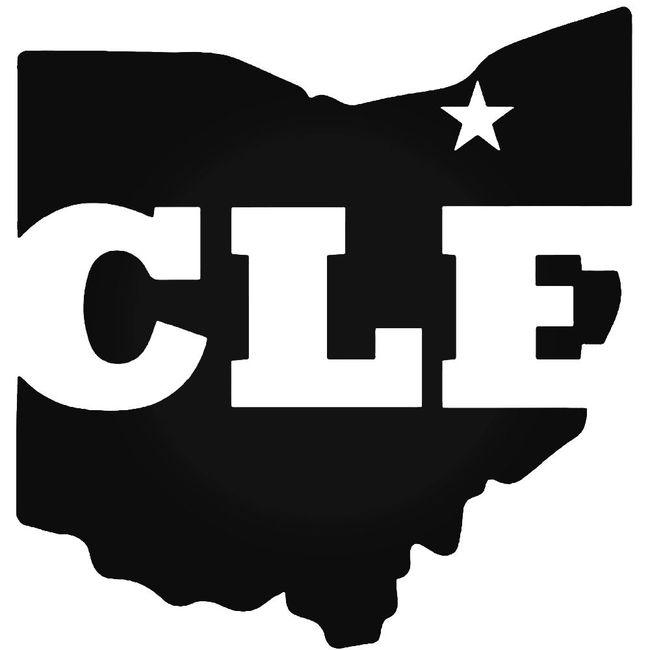 Cle Cleveland Ohio State Map Decal Sticker – Decalfly